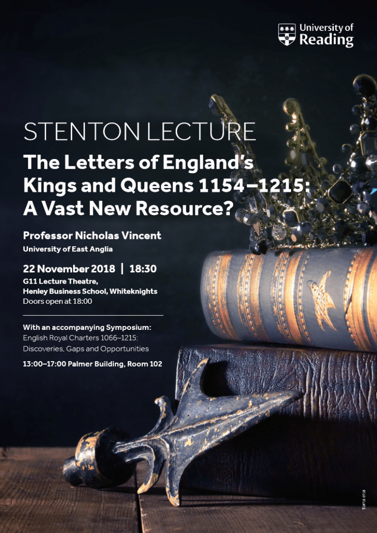 The Stenton Lecture and Symposium 2018 – READING HISTORY