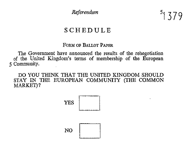 The 1975 European Community Referendum: The First of Two … or of Three ...